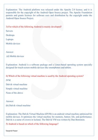 Unit 3 introduction to android | PDF | Programming Languages | Computing