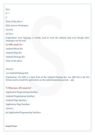 Unit 3 introduction to android | PDF | Programming Languages | Computing