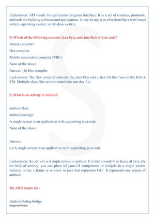 Unit 3 introduction to android | PDF | Programming Languages | Computing