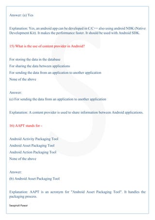 Unit 3 introduction to android | PDF | Programming Languages | Computing