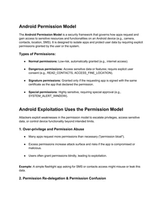 Unit 3 Android Permission Model.pdf Android Permission Model | PDF