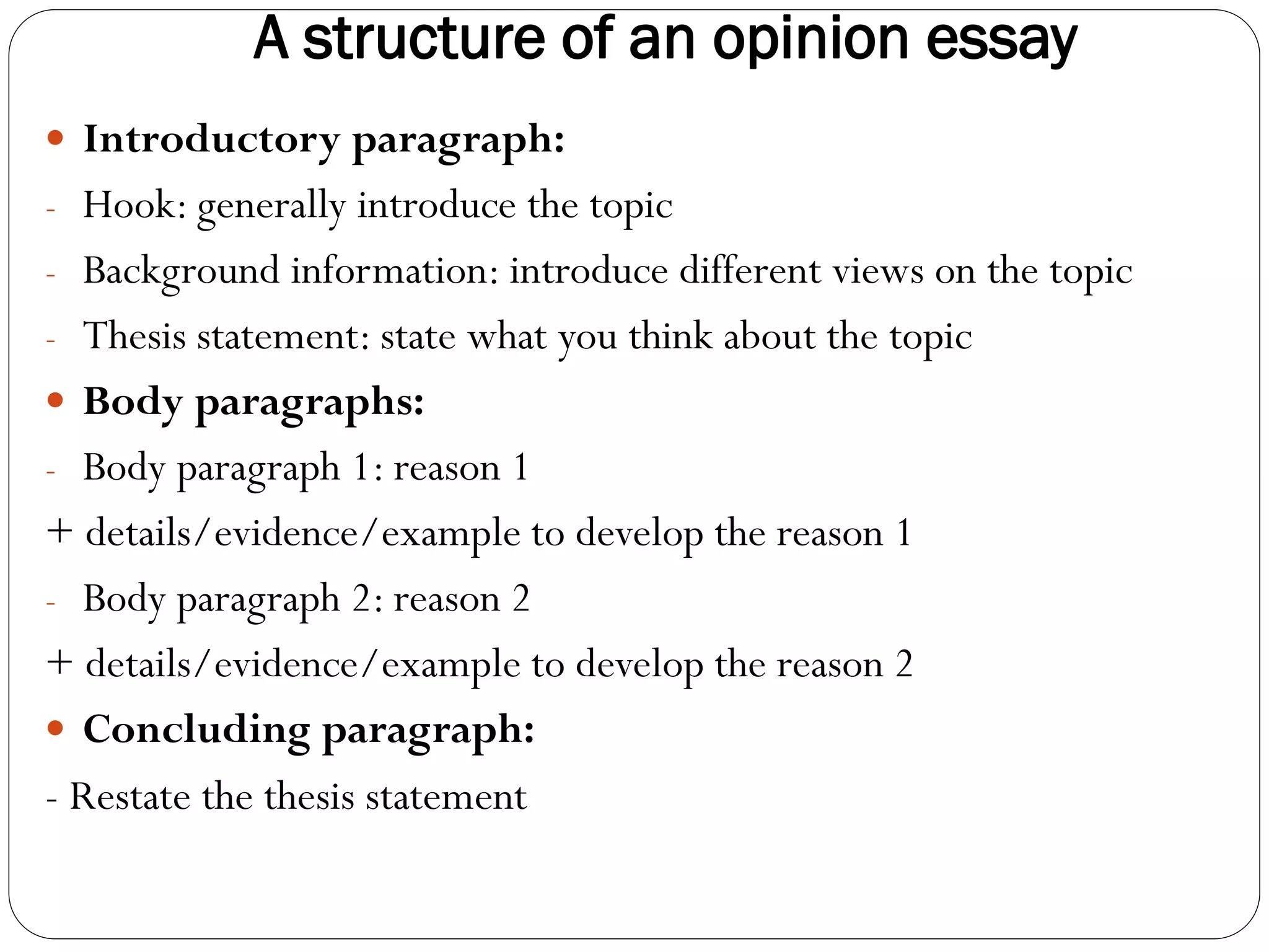 Unit 3 an opinion essay | PPT