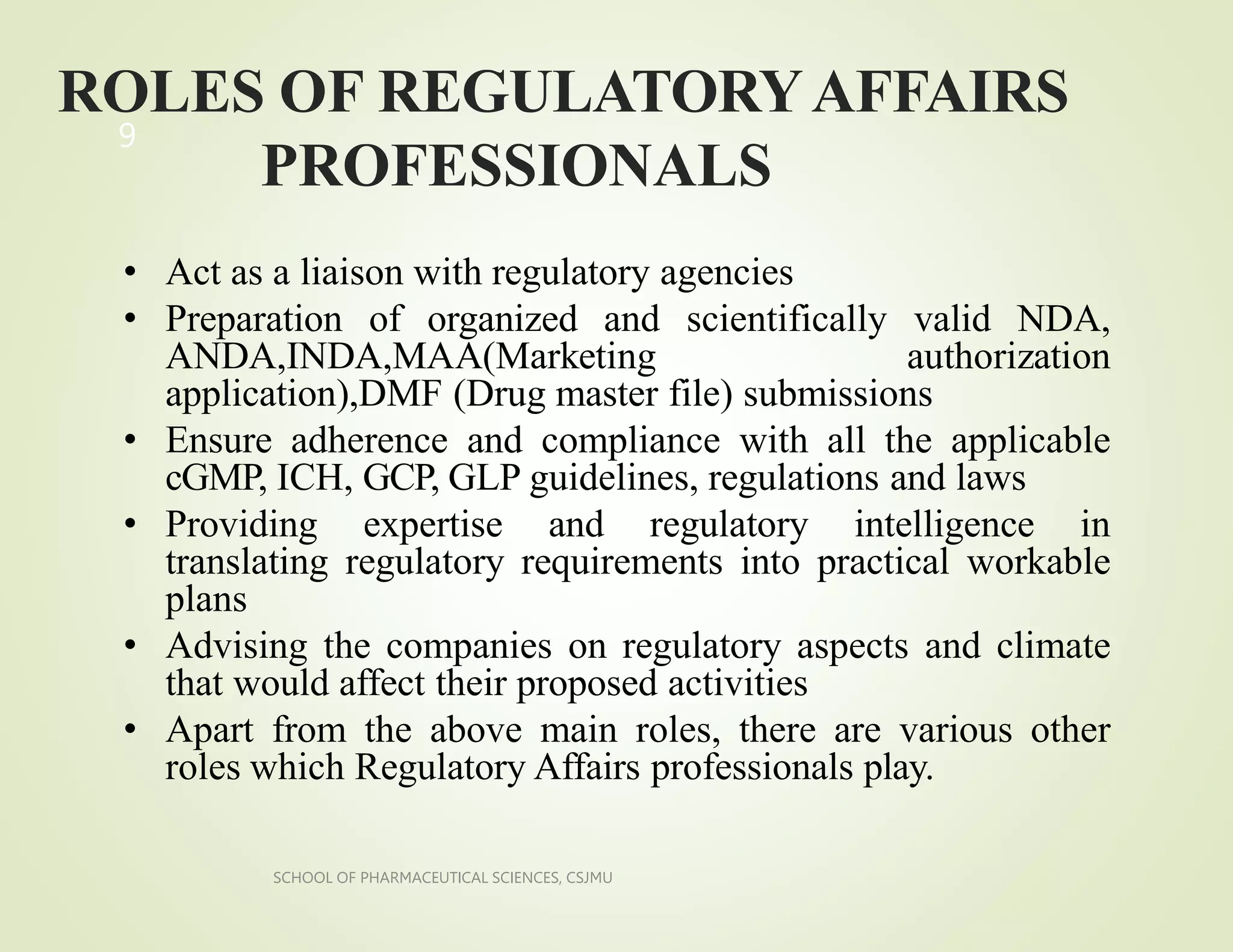 UNIT 3A REGULATORY AFFAIRS.pptx