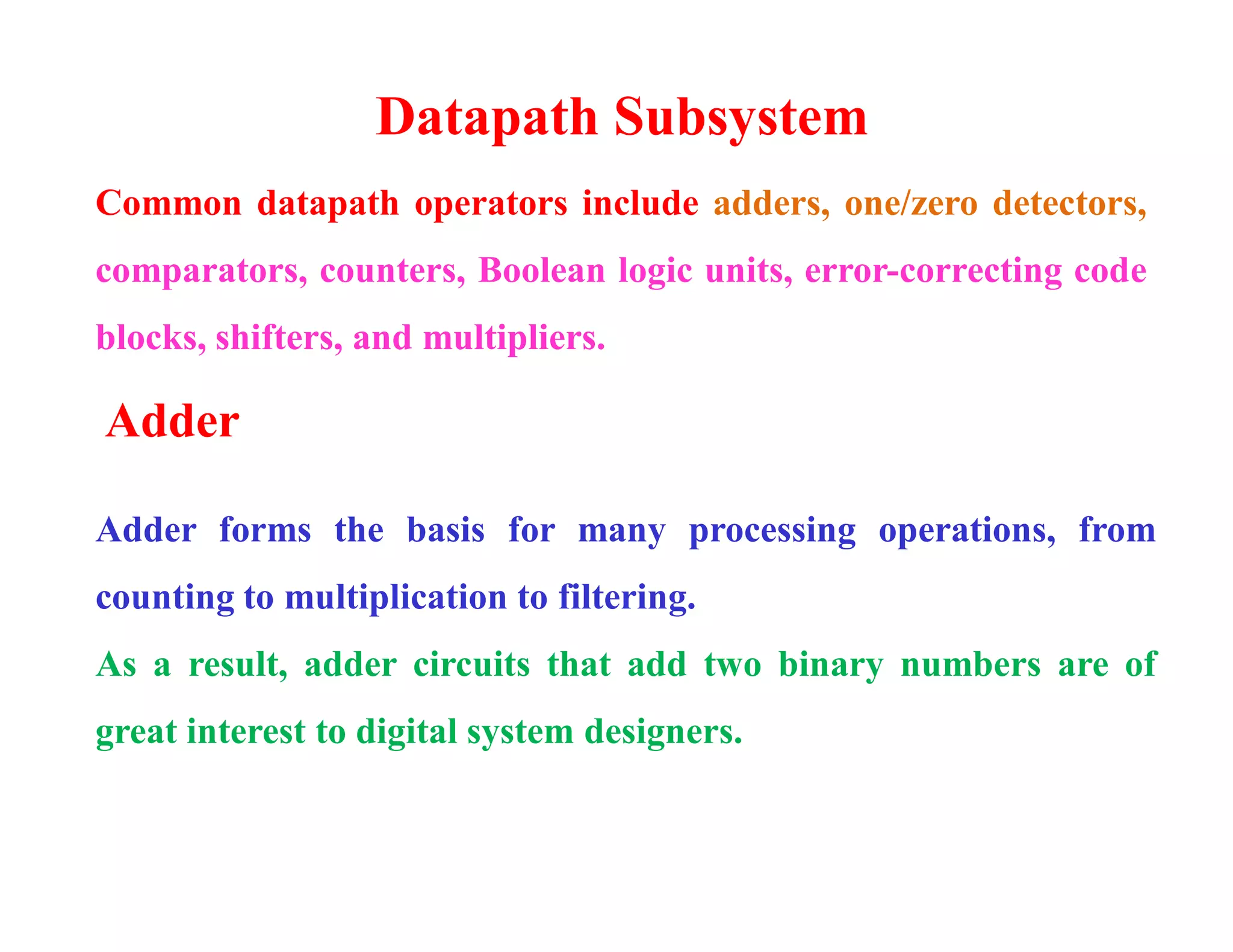 Unit 3 Arithmetic building blocks and memory Design (1).pdf