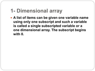 arrays in c | PPT