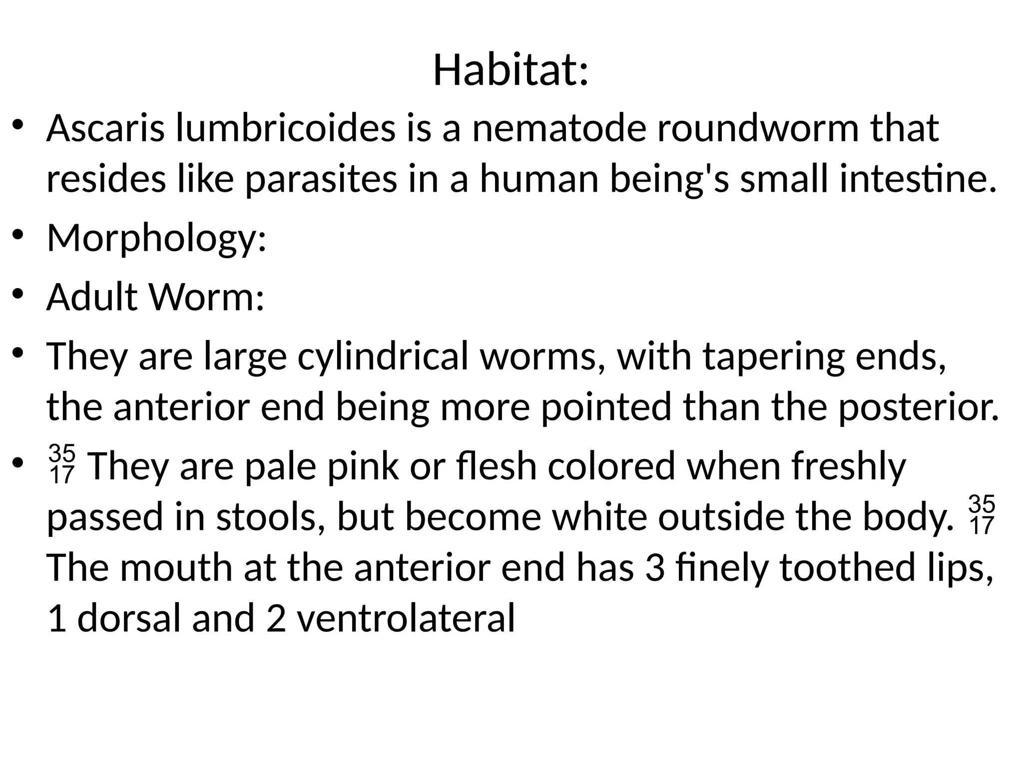 Ascaris lumbricoides MEDICAL PARASITOLOGY | PPTX