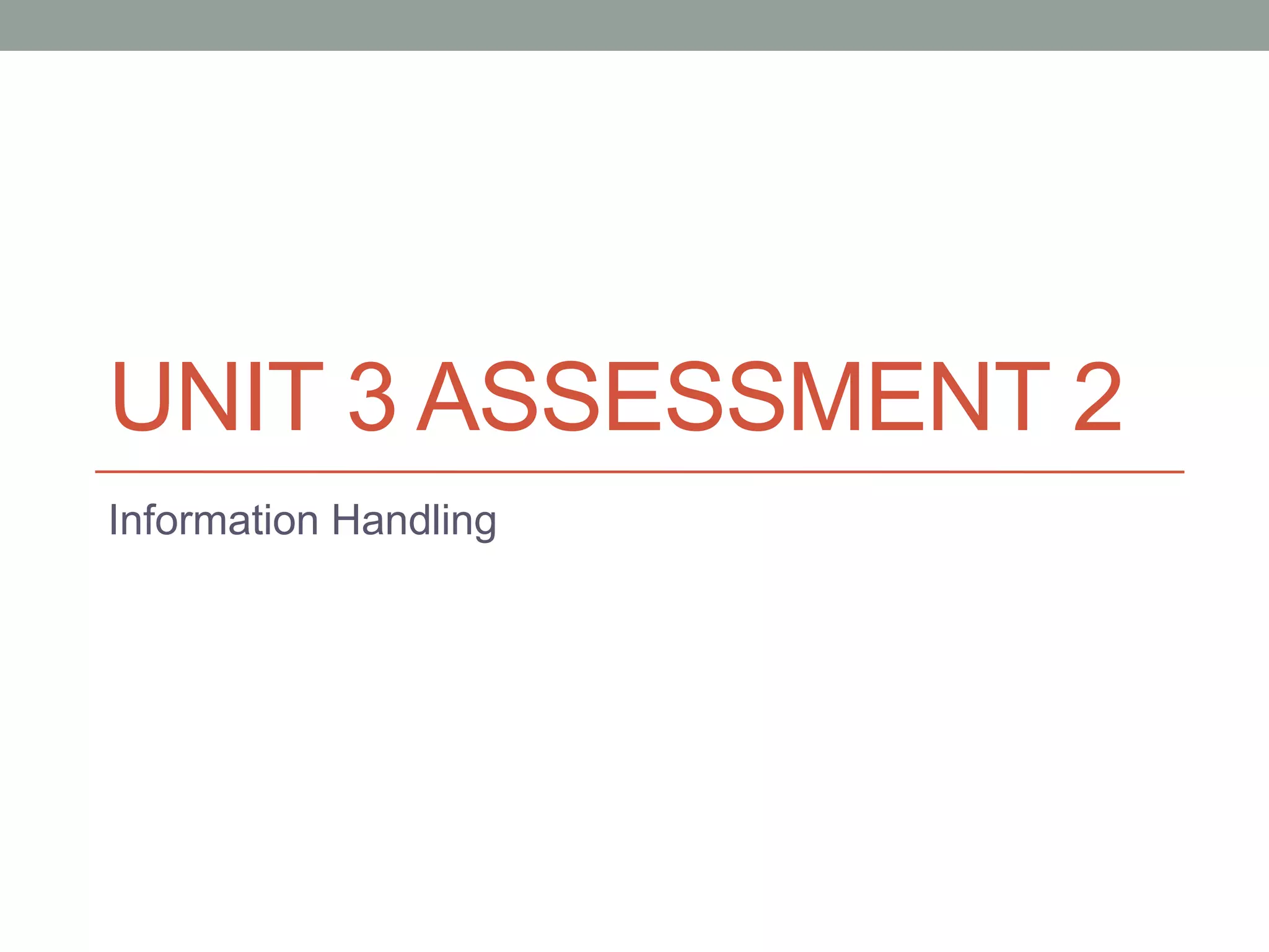 Unit 3 assessment 3 lesson | PPT