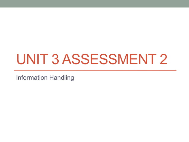 Unit 3 assessment 3 lesson | PPT