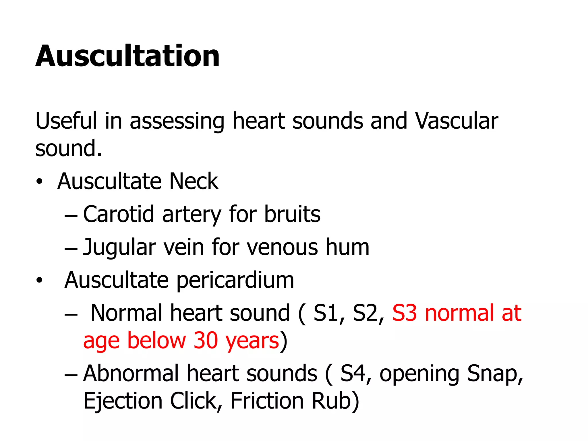 Unit 3 assessment of cardiovascular system | PPTX
