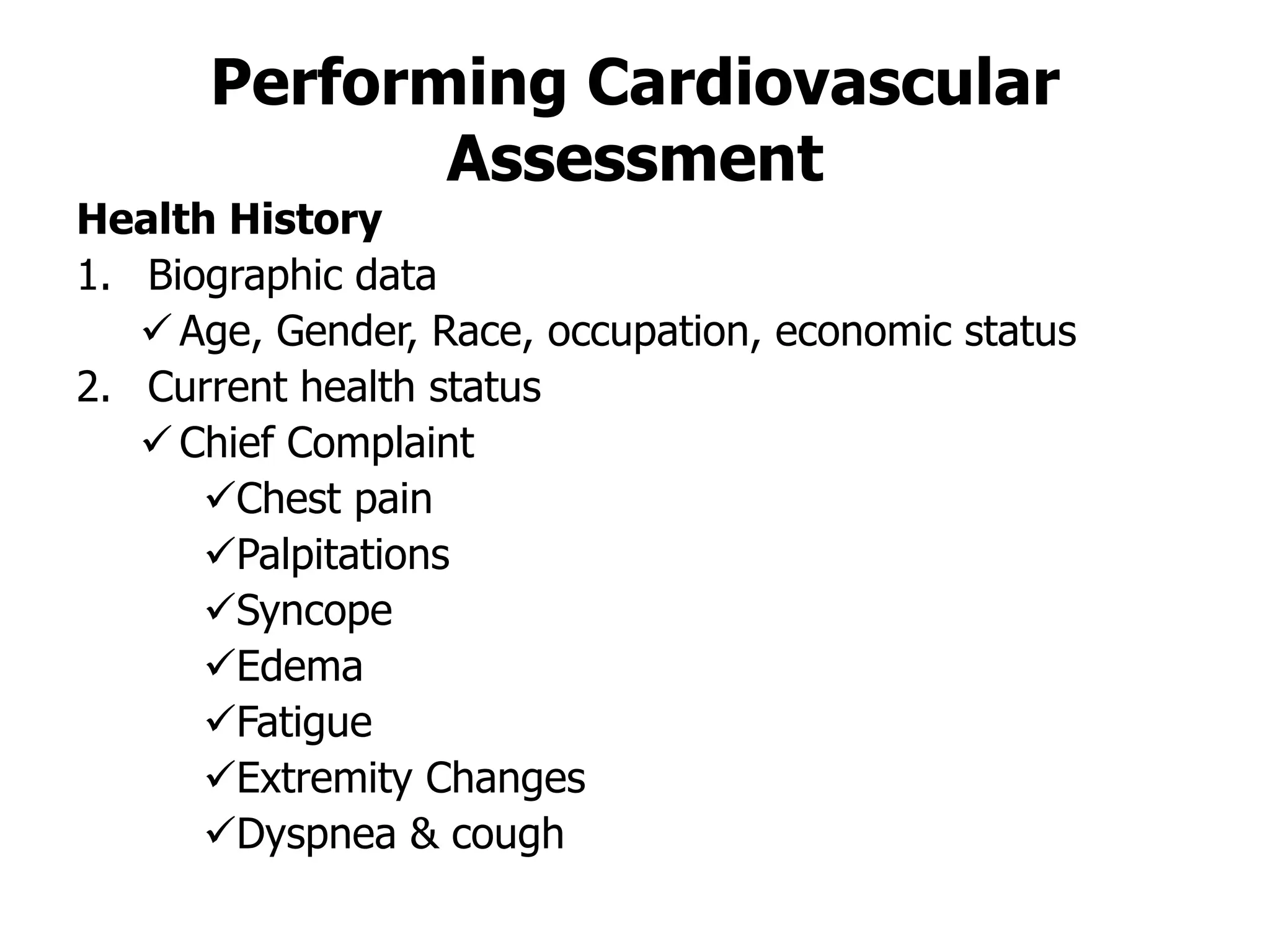 Unit 3 assessment of cardiovascular system | PPTX