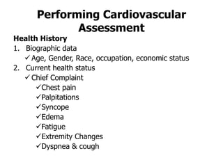 Unit 3 assessment of cardiovascular system | PPTX