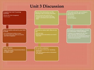 Unit 3 assignments | PPT