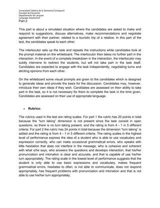 Design of a speaking test | DOCX