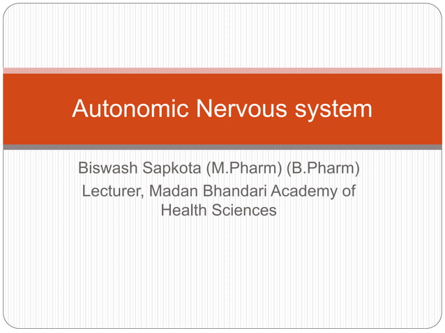 Unit 3 autonomic nervous system | PPT