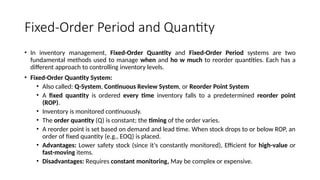 Inventory management chapter in automation and robotics. | PPTX