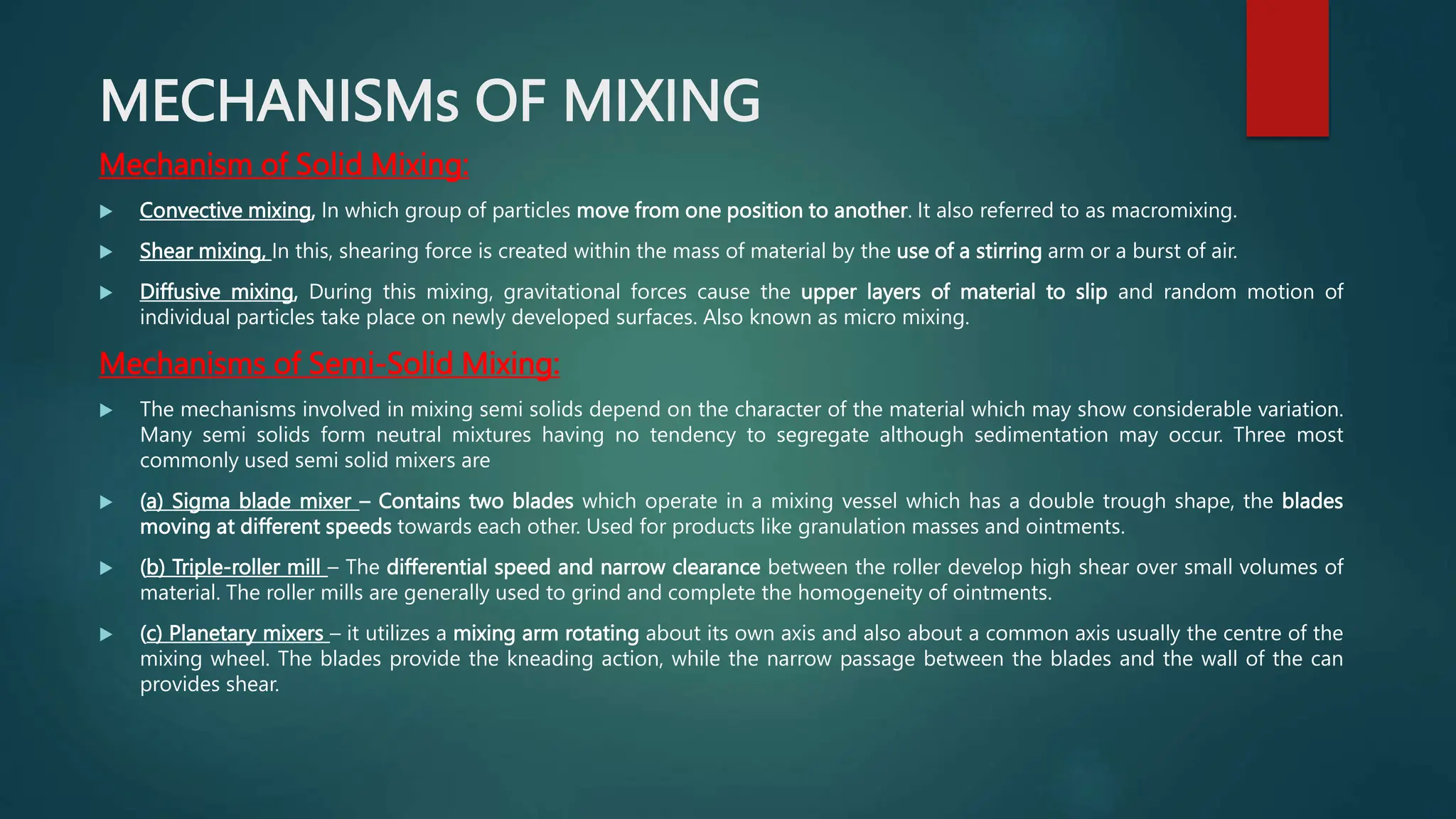 detailed notes on mixing and its types . | PPTX