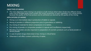 detailed notes on mixing and its types . | PPTX