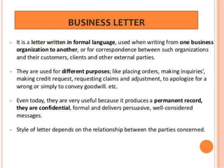 Unit 3 Business letter writing presentat | PPTX