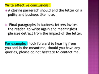 Unit 3 Business letter writing presentat | PPTX