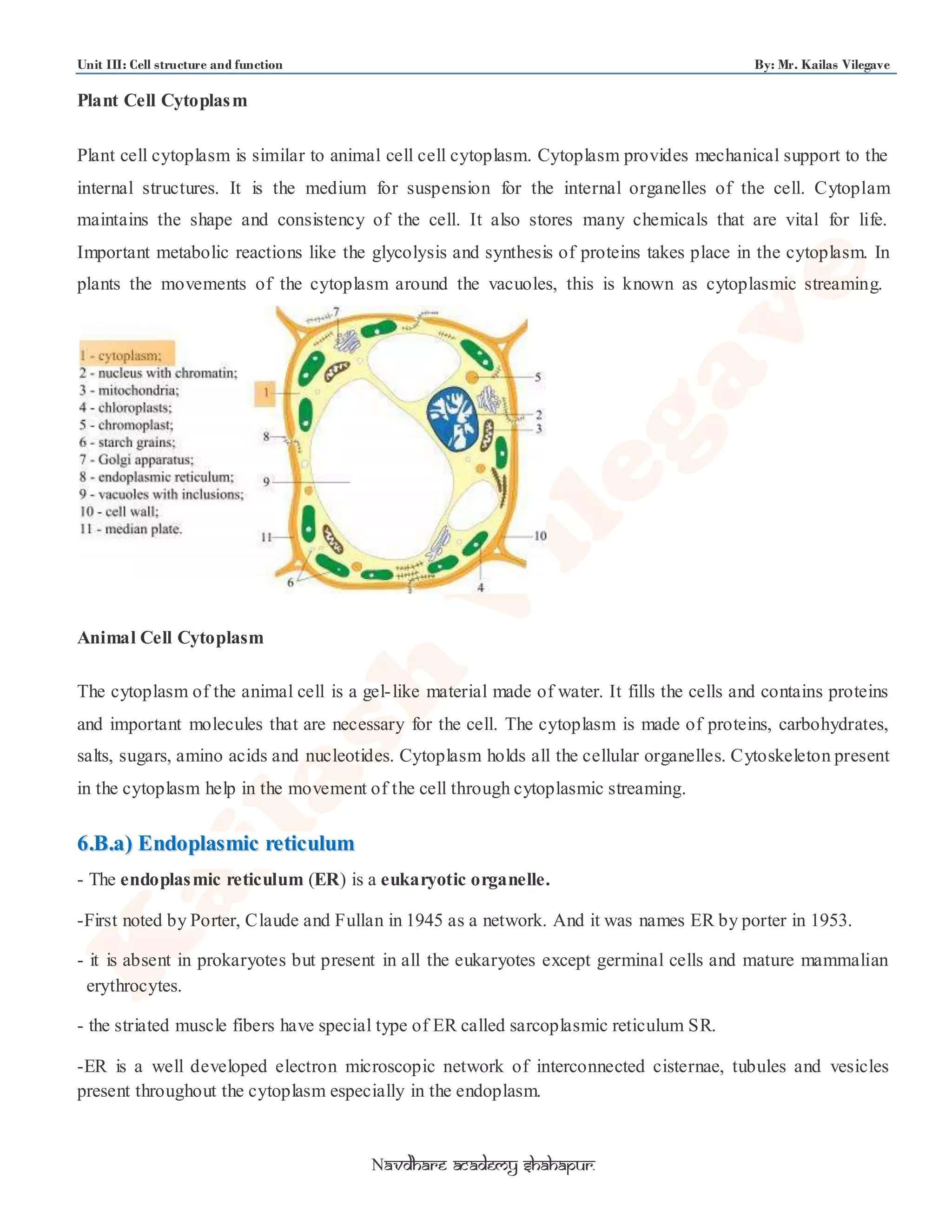 Unit 3 by kailash sir cell structure & function kp | PDF