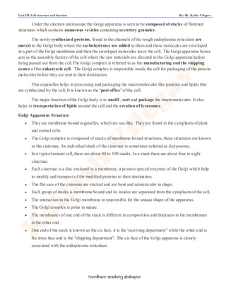 Unit 3 by kailash sir cell structure & function kp | PDF