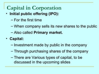 Unit 3 capital of company | PPT