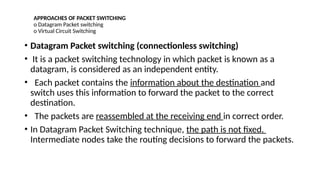unit 3 computer networks-switching,packet switching,internet protocol. | PPTX