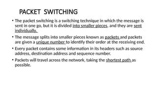 unit 3 computer networks-switching,packet switching,internet protocol ...