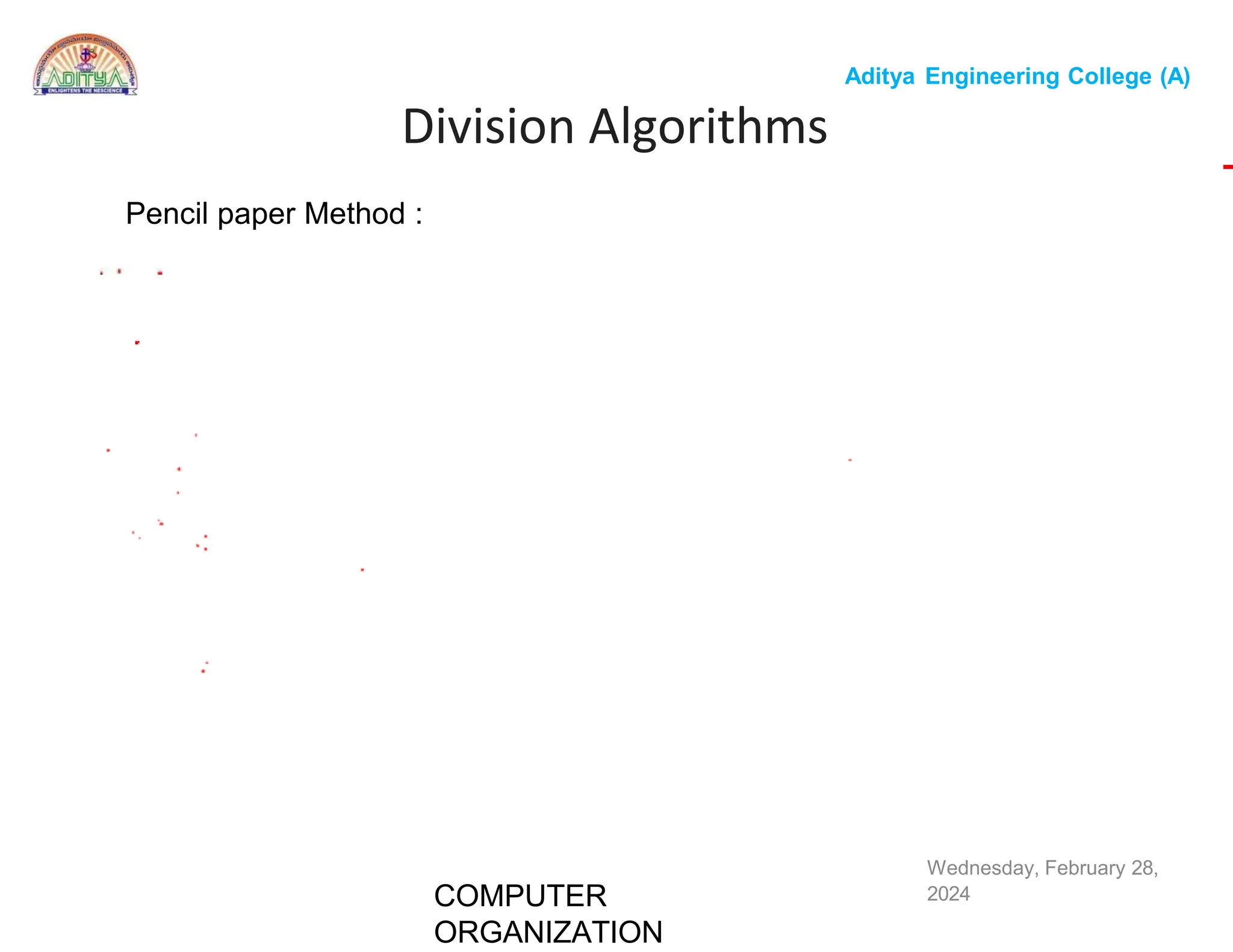 Computer organization algorithms like addition and subtraction and multiplication | PPTX