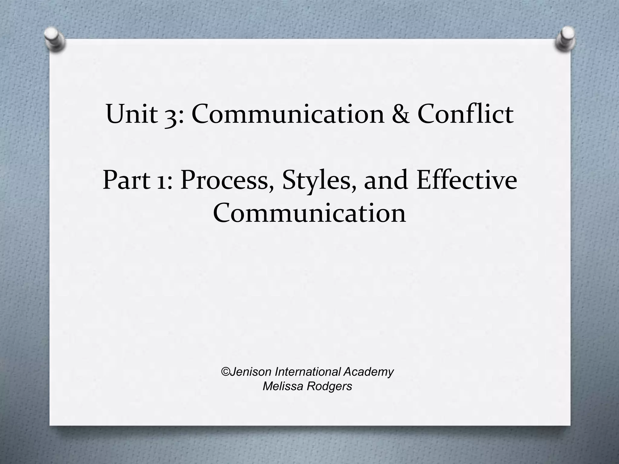 Unit 3 communication | PPTX