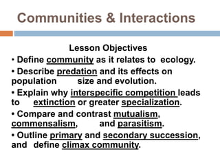 Unit 3 communities and interactions | PPT