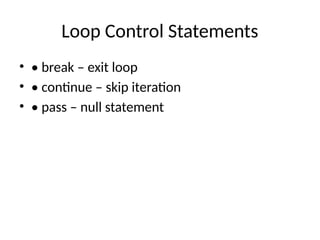 Comprehensive Guide to Python Control Flow, Functions, and Strings | PPTX