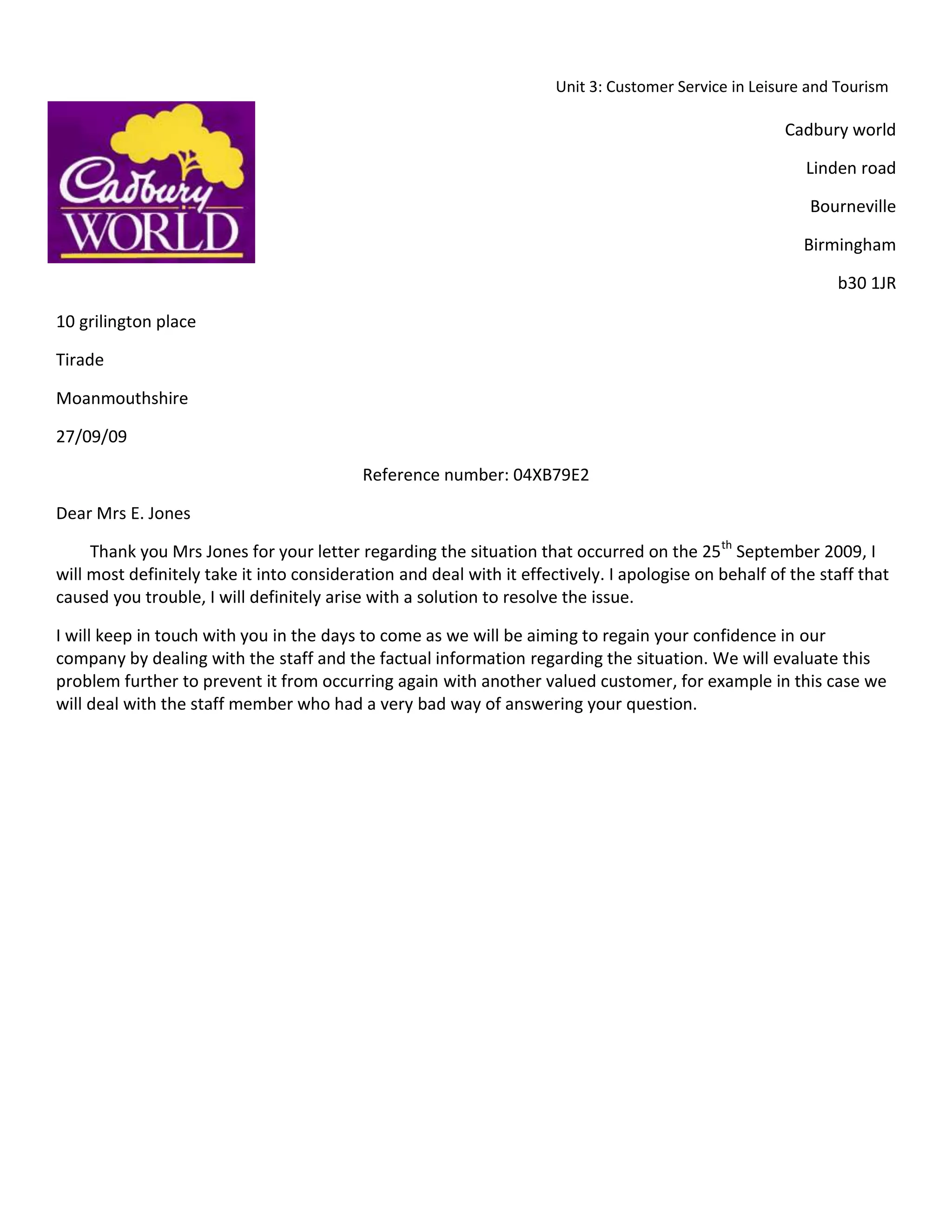 Unit 3d letter template | PDF