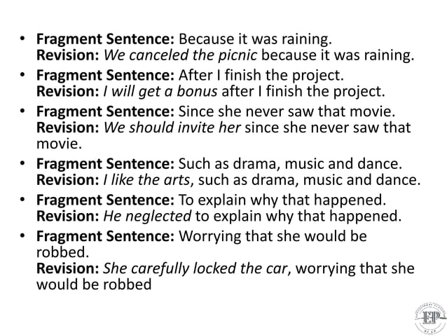 Unit 3 (D); Sentence fragment, Educational Platform.pptx