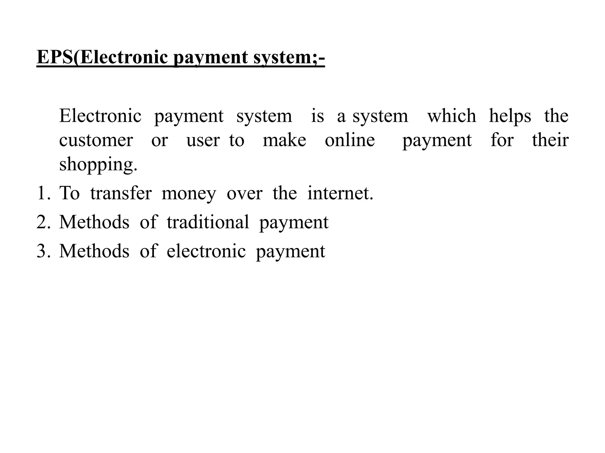 Electronic Payment System | PPTX