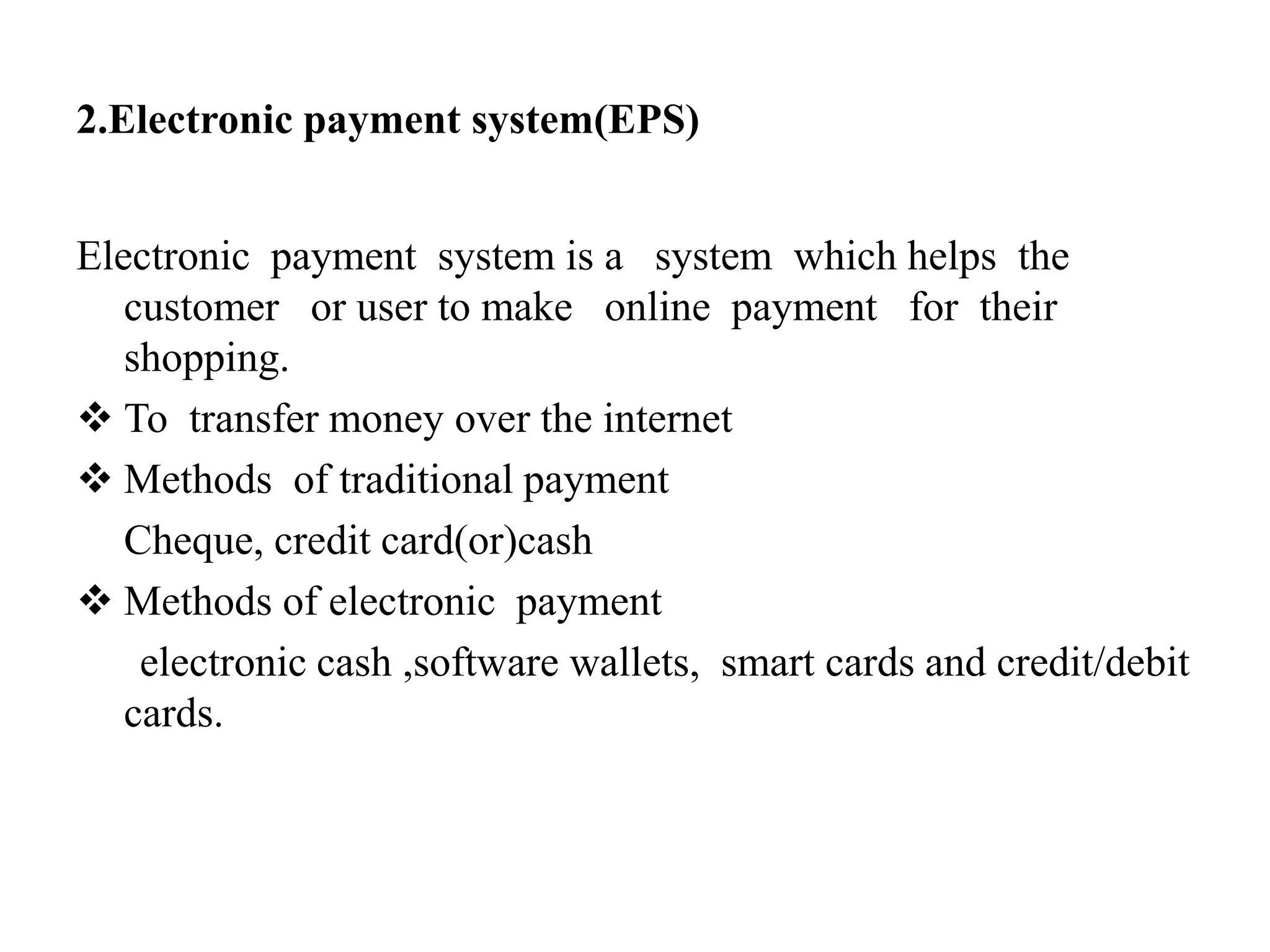 Electronic Payment System | PPTX