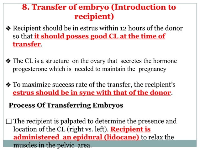 Unit 3 Embryo Transfer.pptx frfvggtffcde | PPT