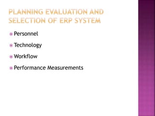 Enterprise Resource planning Unit 3 ERP implementation | PPTX