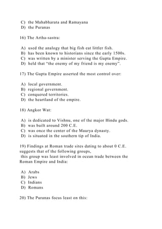 Unit 3 Examination106GED 130 Introduction to Civiliza.docx