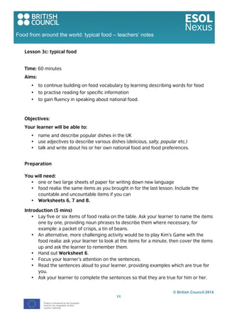 Unit 3 food around the world | PDF