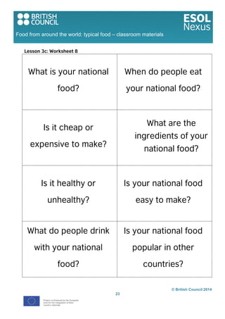 Unit 3 food around the world | PDF