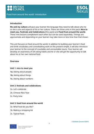 Unit 3 food around the world | PDF