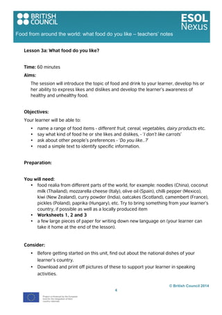 Unit 3 food around the world | PDF