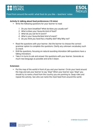 Unit 3 food around the world | PDF