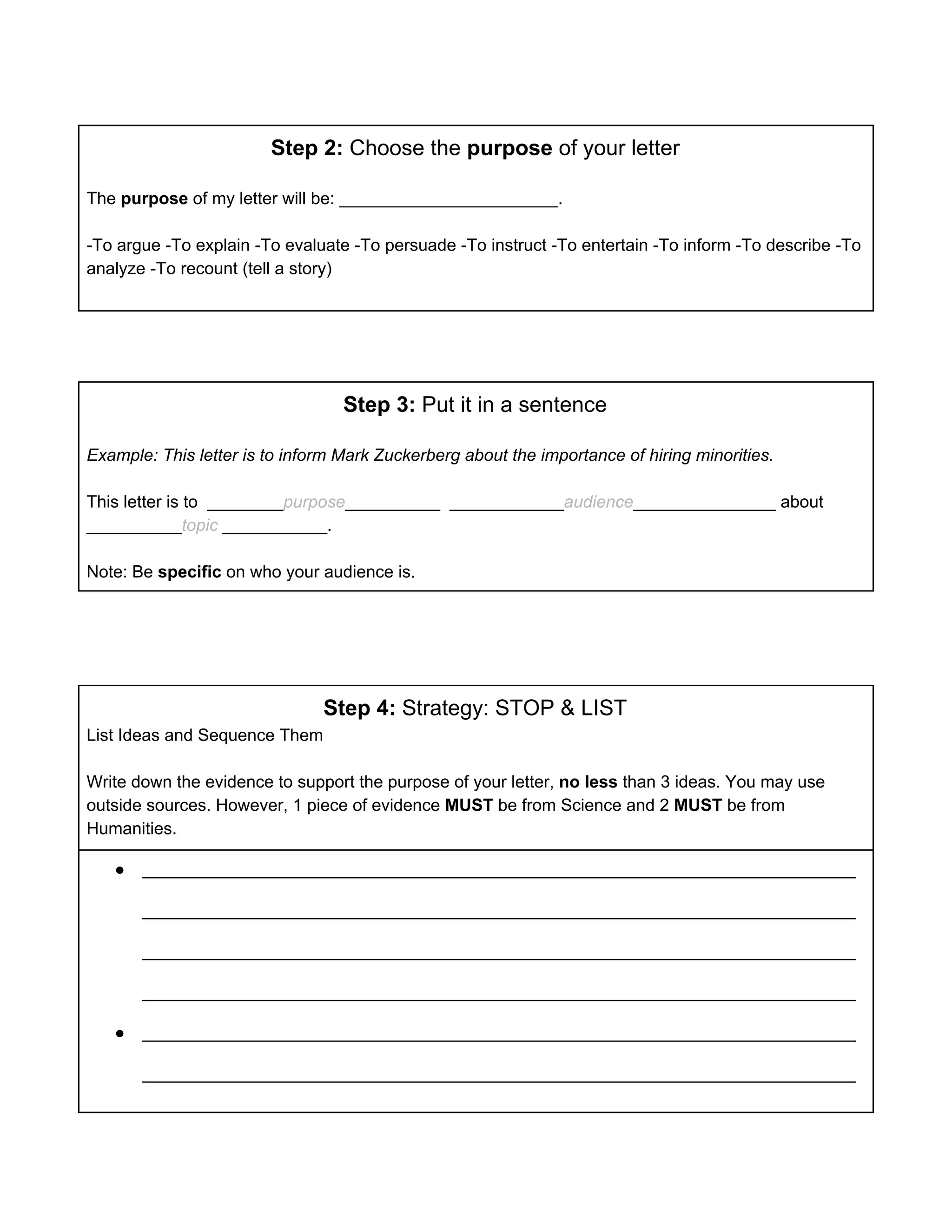 Unit 3 Formal Letter Writing Graphic Organizer | PDF