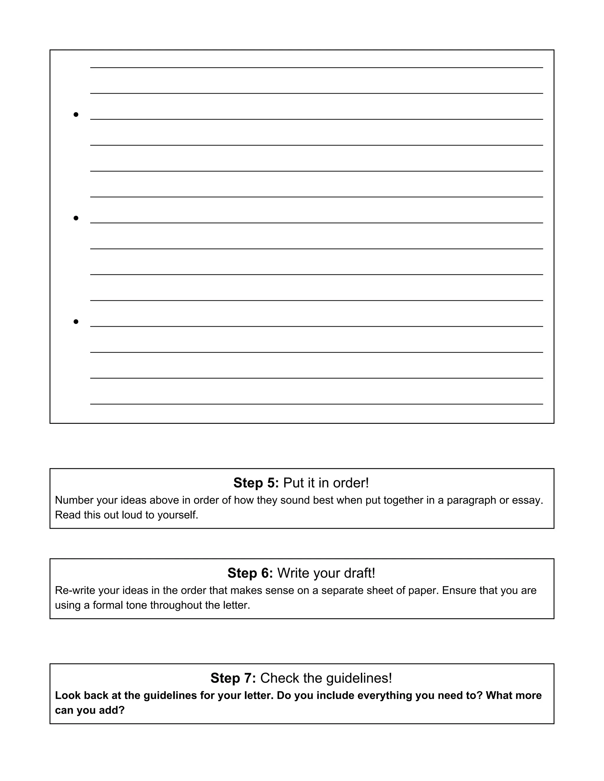 Unit 3 Formal Letter Writing Graphic Organizer | PDF