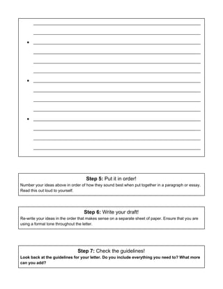 Unit 3 Formal Letter Writing Graphic Organizer | PDF