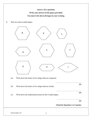 Unit 3 foundation practice paper -_set_a | DOC | Drawing and Sketching ...