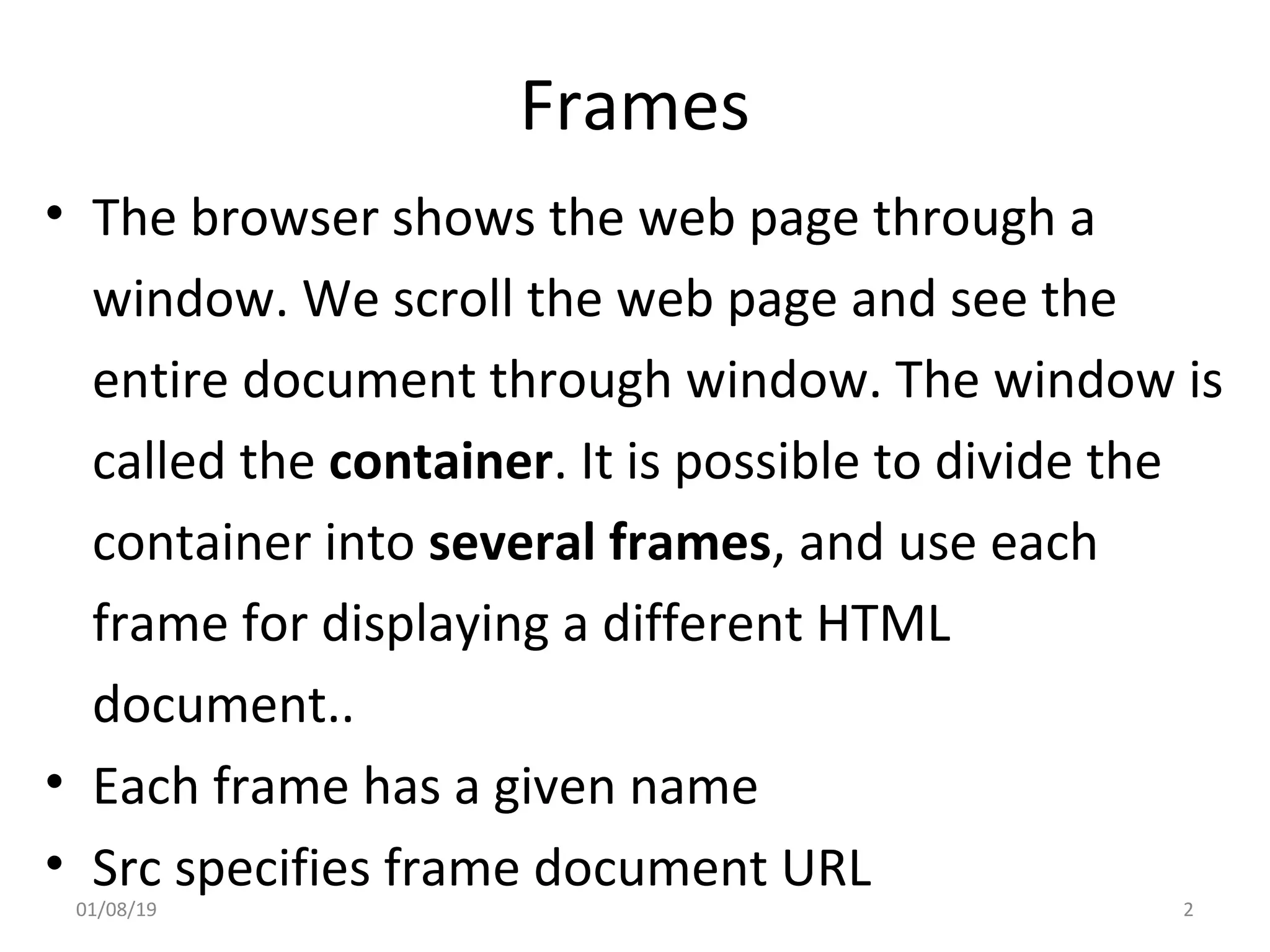 Unit 3 (frames) | PPT