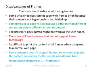 M.FLORENCE DAYANA WEB DESIGN -Unit 3 (frames) | PPT
